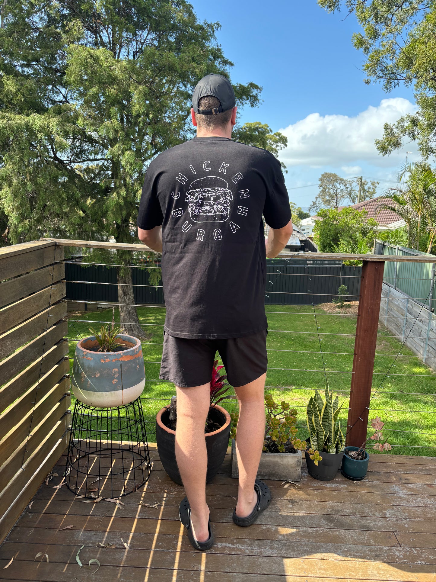 Black Chicken Burgah T-Shirt – Claytons World